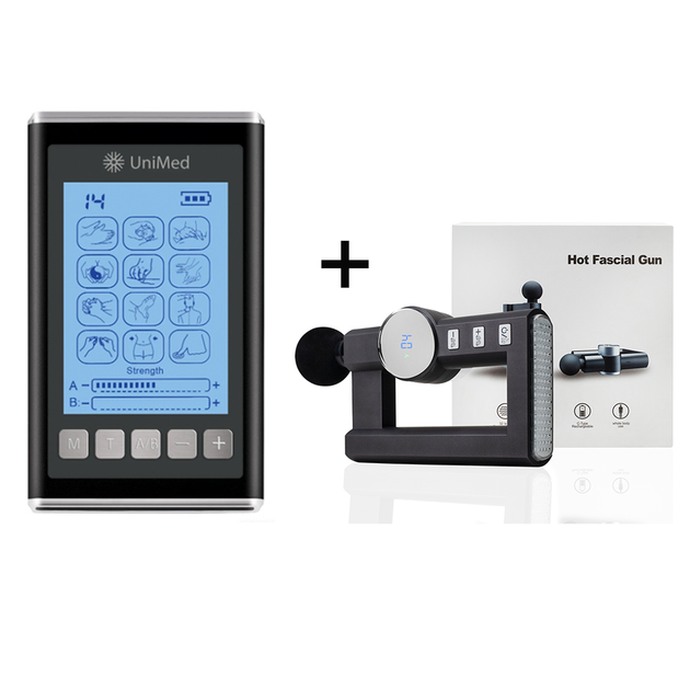 Unimed Pro X Tens Unit Muscle Stimulator Bundle Set With Torque Percus ...